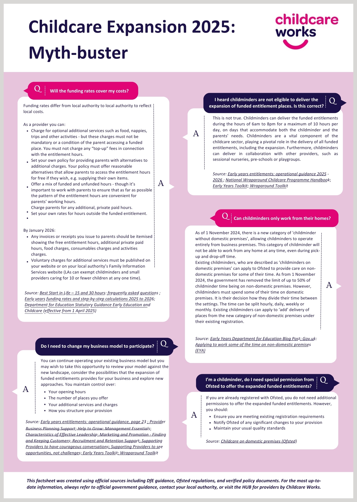Childcare Expansion Myth-buster for Providers - childcareworks.org.uk